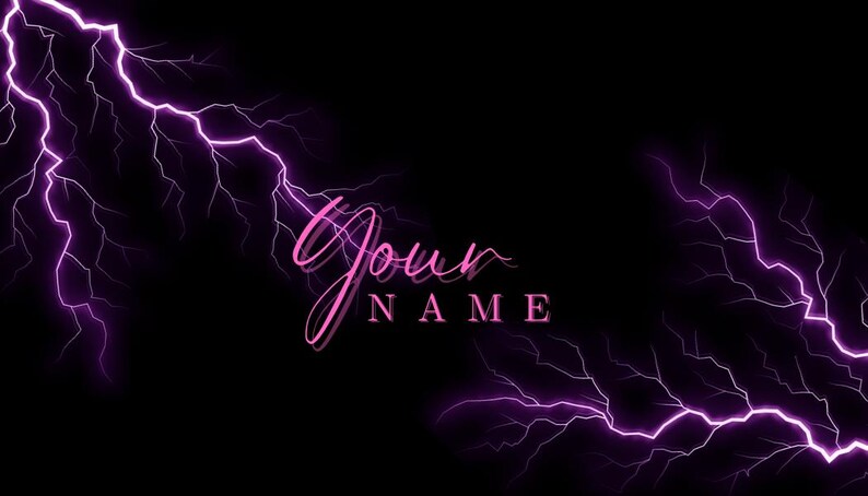 Editable Business Card Template: Purple Lightning Design - Etsy