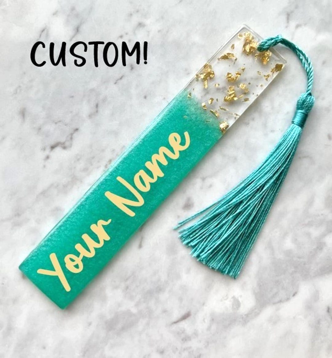 Personalized Name Resin Bookmark - Etsy