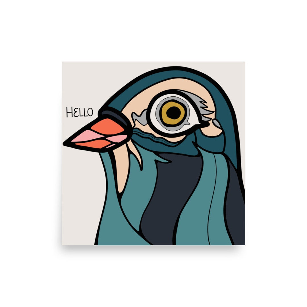 Hello Pigeon 10x10 Print - Etsy