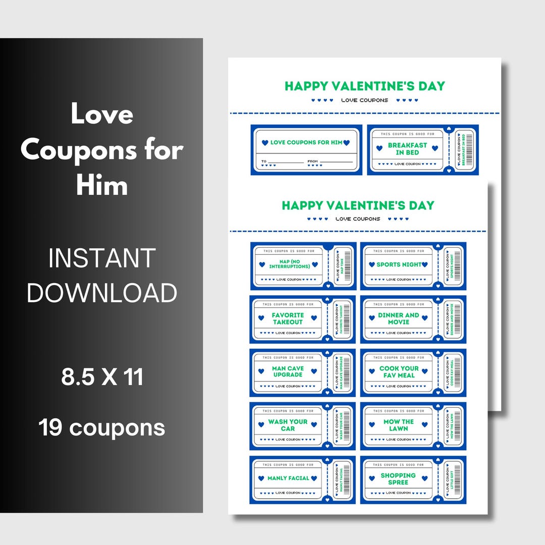 Love Coupons, Boyfriend Coupons, Date Coupons, Love Coupon Book ...