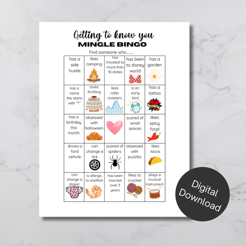 Mingle Bingo - Etsy