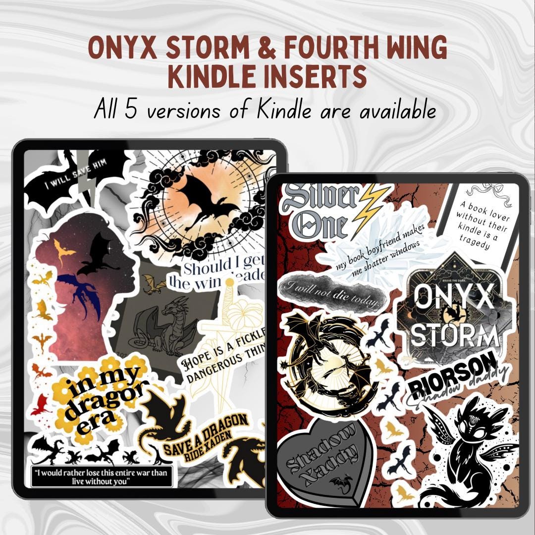ONYX STORM - Fourth Wing Kindle Inserts [2] | Printable Pdfs | Fits ...