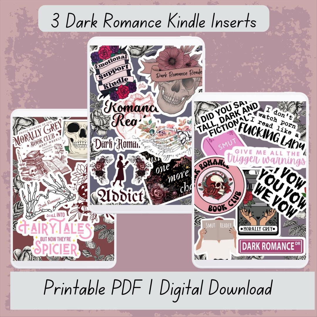 Dark Romance Kindle Insert [3] | Printable PDF | Fits Kindle Paperwhite ...