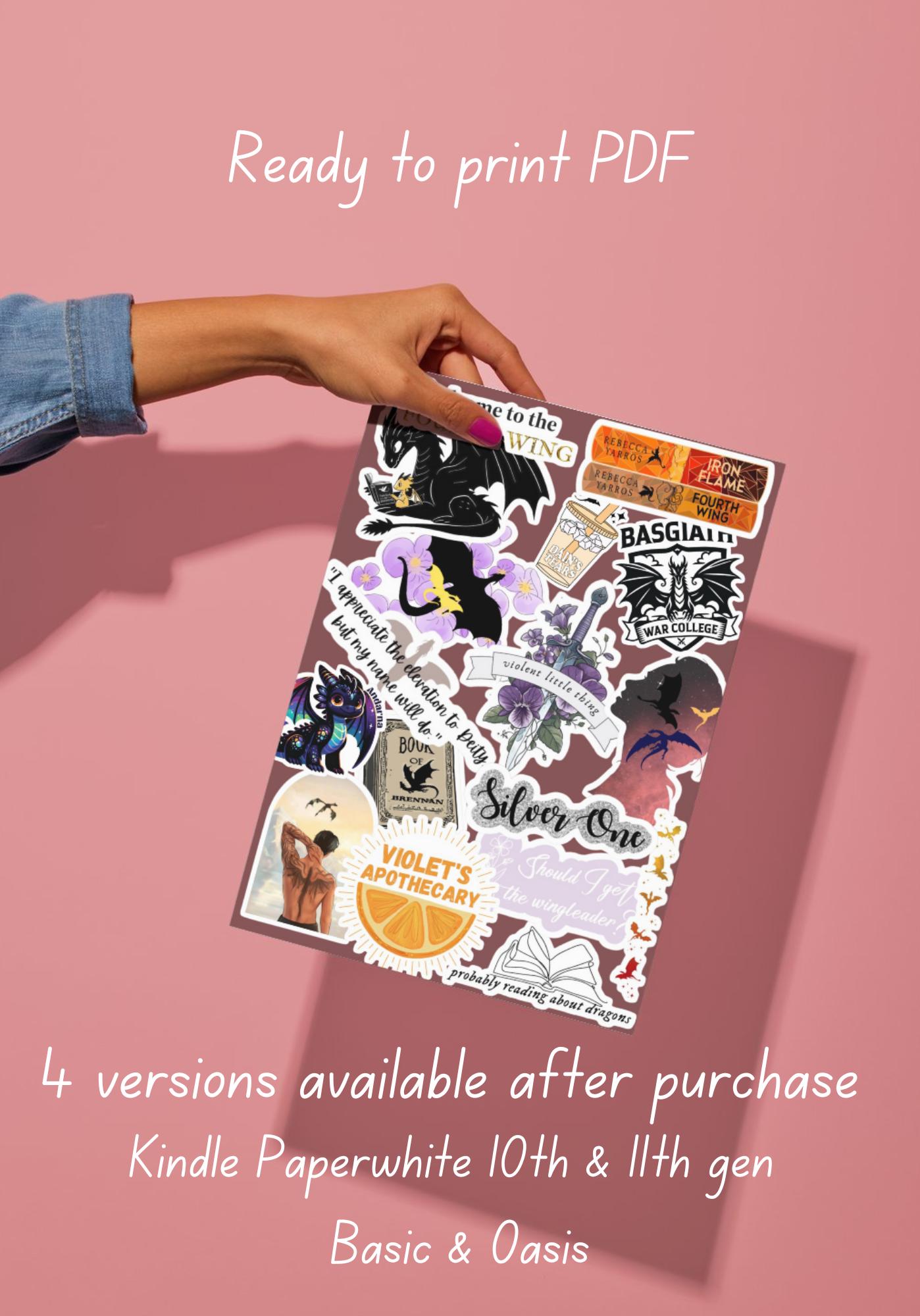 Fourth Wing Kindle Inserts [2] | Printable Pdfs | Fits Kindle ...