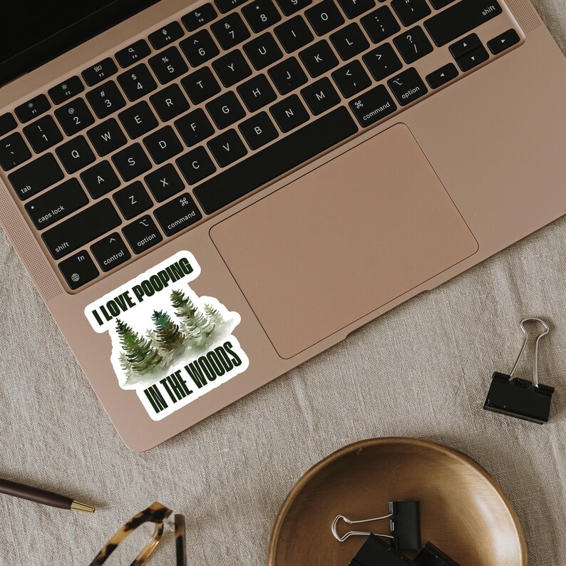 Funny Pooping Lover Stickers Vintage Woods Laptop Water Bottle Stickers ...
