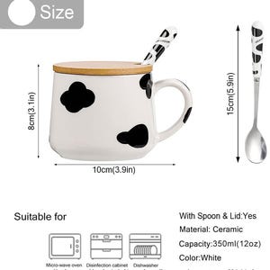 Cow Ceramic Cup Hidden 3D Animal Inside Mug, Cute Cartoon Handmade ...