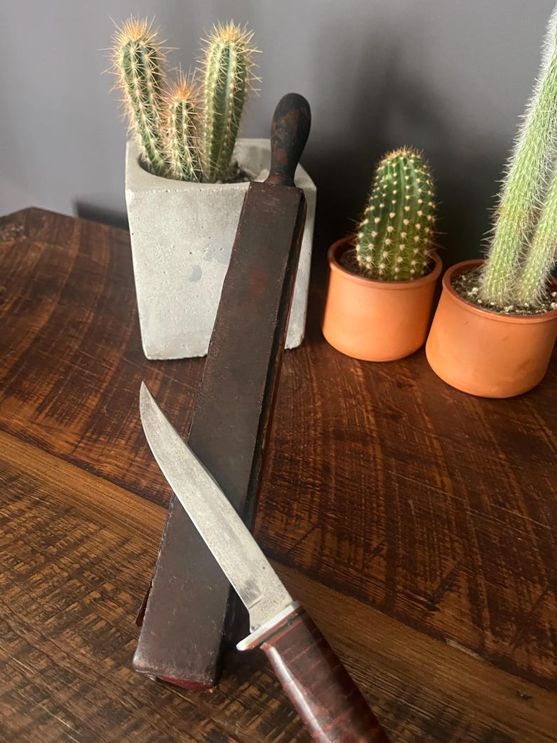 Straight Razor Leather Knife Strop With Wood Handle - Etsy