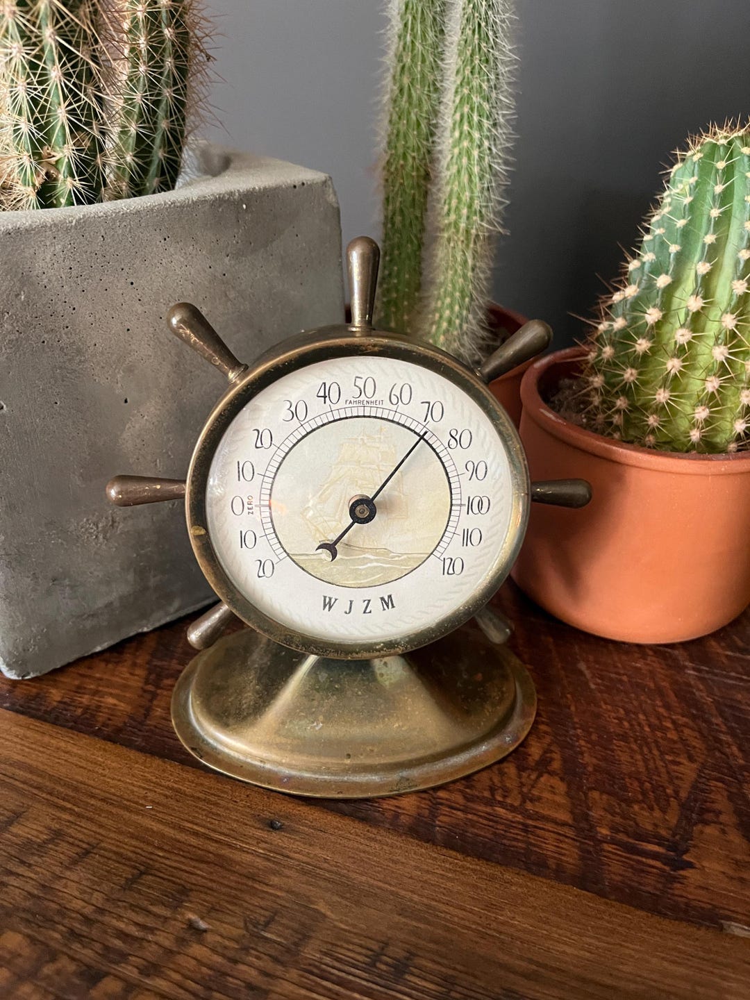 Brass Ship Helm Thermometer, Made in USA - Etsy