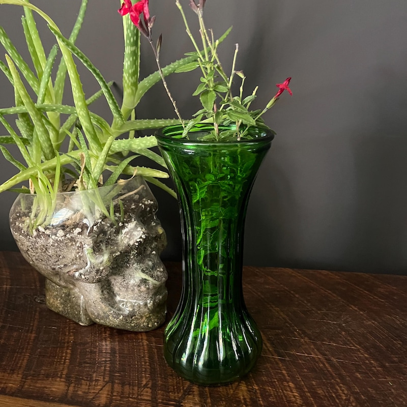 Green Glass Vase - Etsy