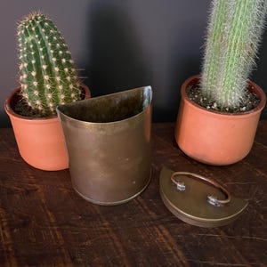 Aged Brass Storage Container Half-circle With Removable Top & Handle - Etsy