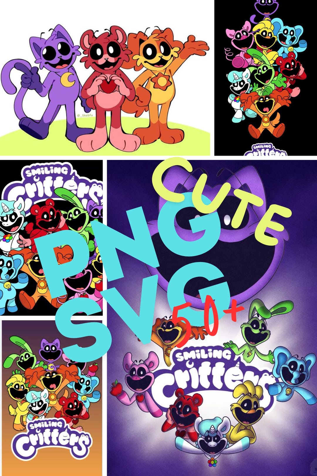 Adopt Your Own Smiling Critters Cute Digital Stickers for Chats ...