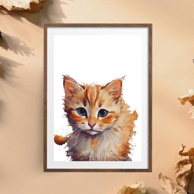 Cute HD Cat Digital Download High-quality Printable Cat Art Adorable Cat Image for Instant ...