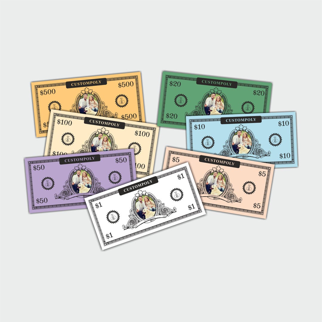 Custom Money, Play Money, Personalized Photo Money, Custom Monopoly ...