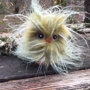Furry Baby Owls Sweet Recycled Faux Fur Wool Felt Rare Bird woolcrazy 1 ...