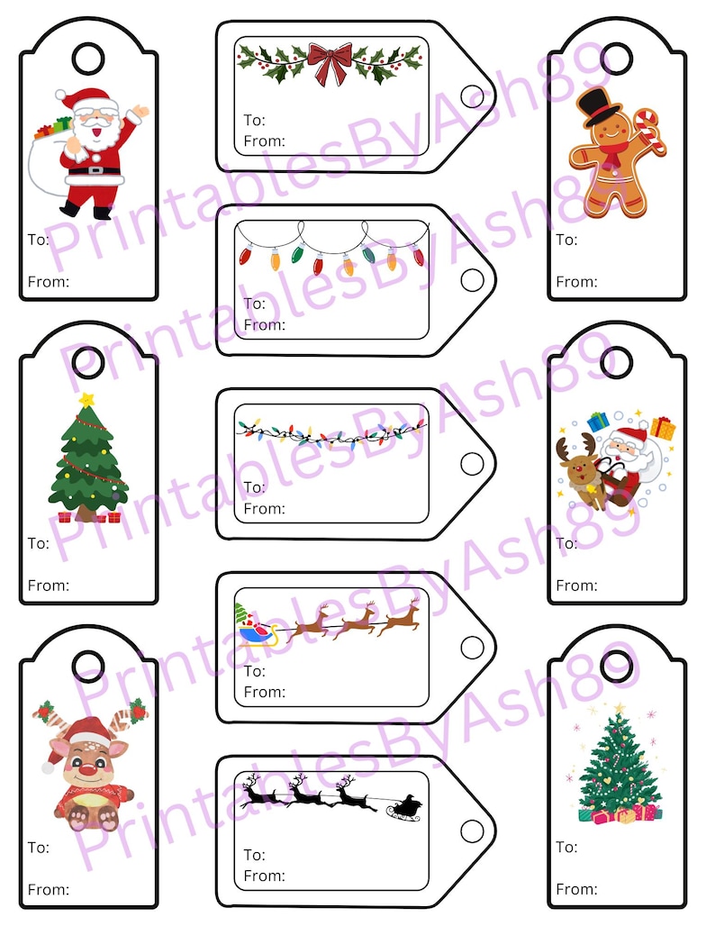 Cute Printable Christmas Gift Tags - Etsy