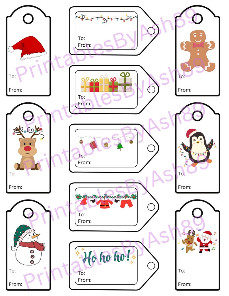 Cute Printable Christmas Gift Tags - Etsy