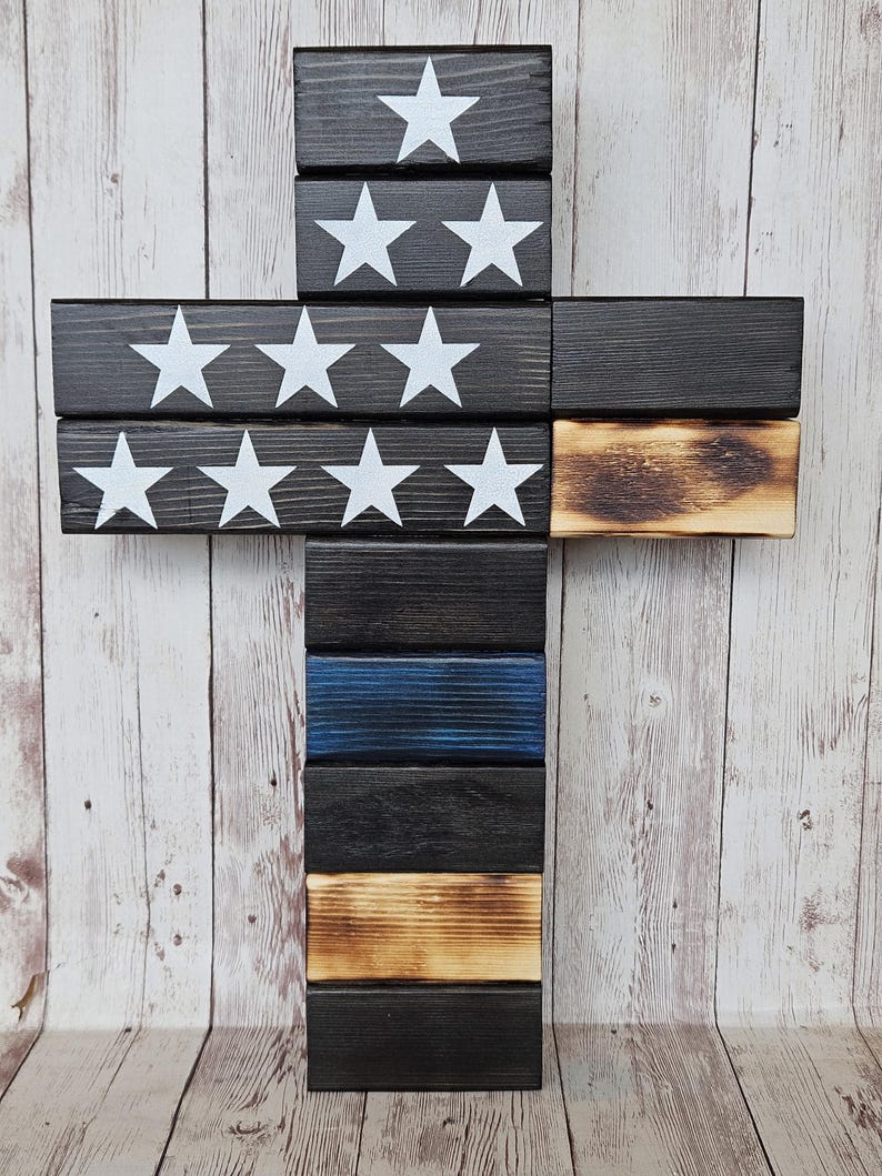 Wooden Patriotic Cross - Etsy