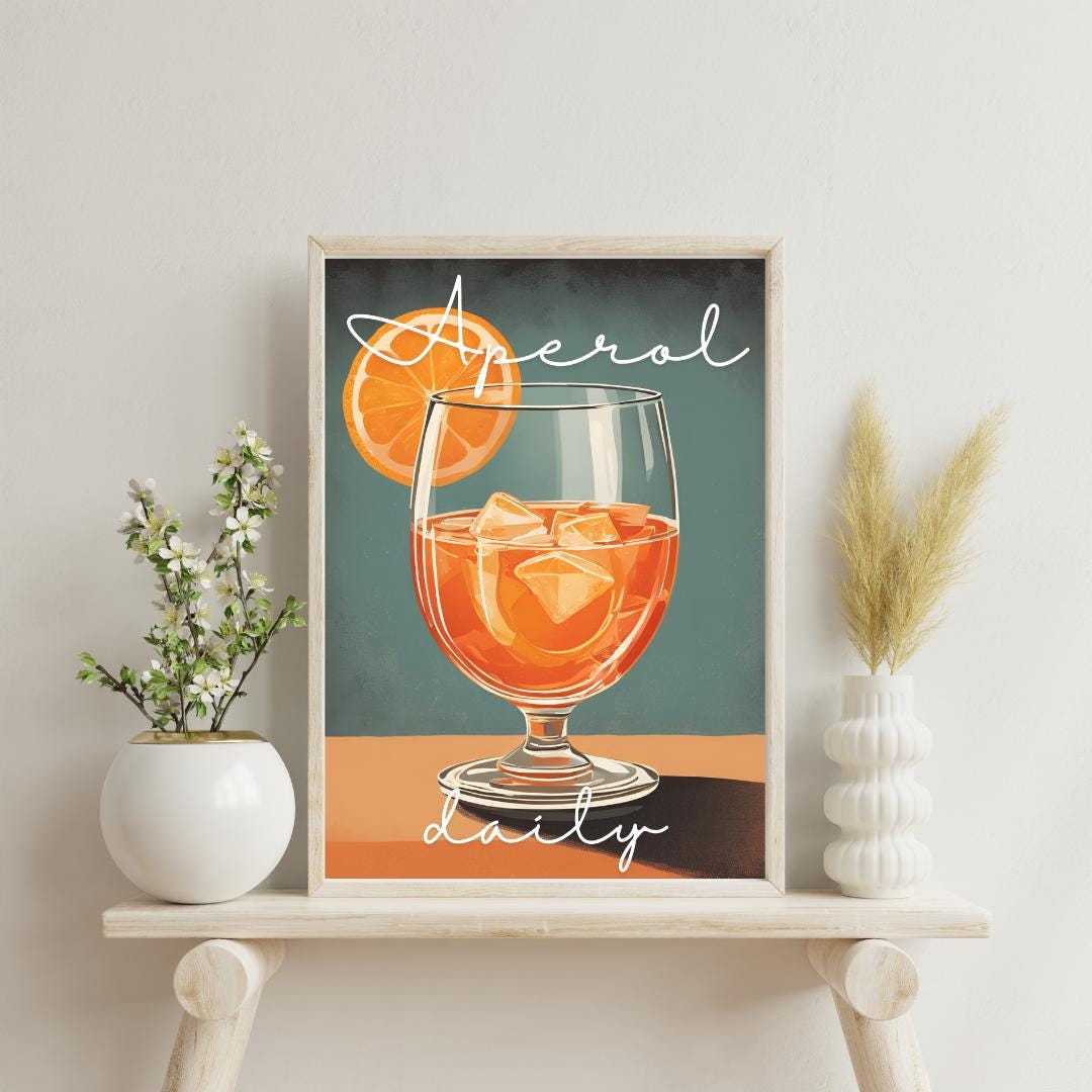Retro Aperol Spritz Poster - Etsy