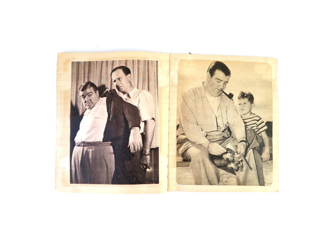 Vintage Mid Century Scrapbook With Abbott & Costello Cut Outs 1940s ...