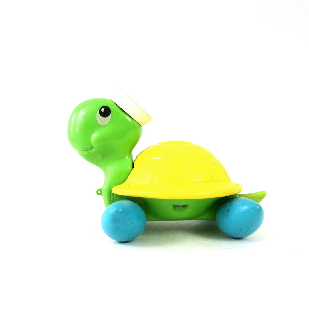 Fisher Price Plastic Tag Along Turtle Pull Toy | Vintage 1977 Toy - Etsy