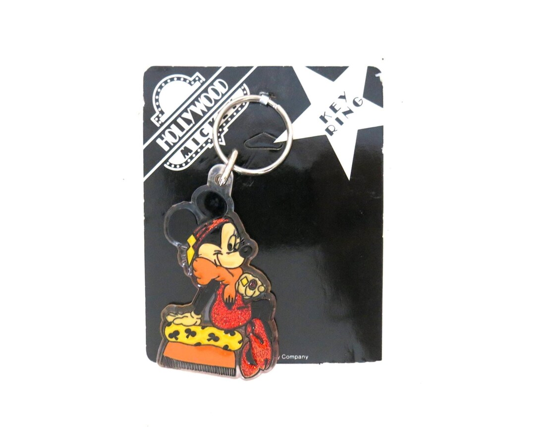 Vintage 90s Minnie Mouse Keyring Keychain Bag Charm - Etsy