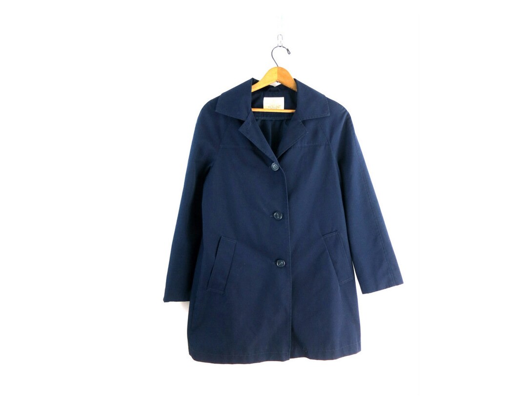 Navy Blue Rain Jacket Vintage 60s MOD Mid Century Light Spring Jacket ...