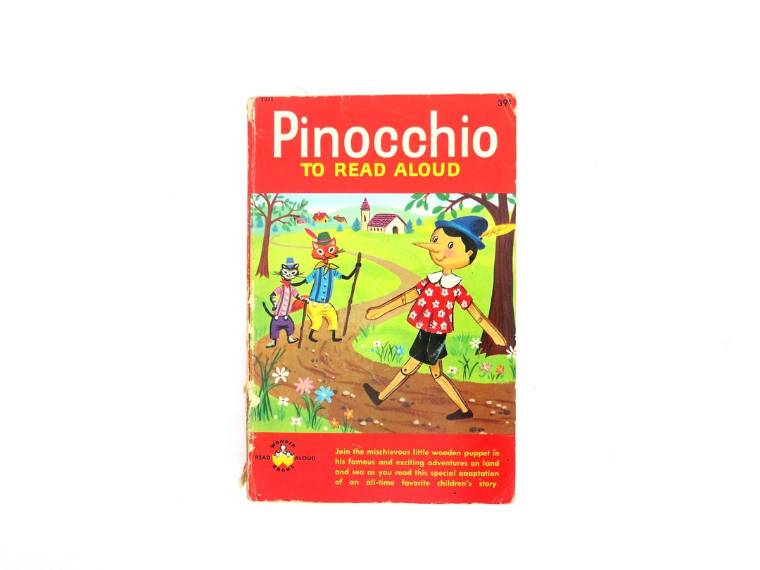 Pinocchio to Read Aloud 1962 Paperback Book 60s Vintage Children's Room ...