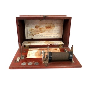JH Bunnell No. 4 Home Medical Apparatus Oak Hinged Antique Box C. 1890 ...