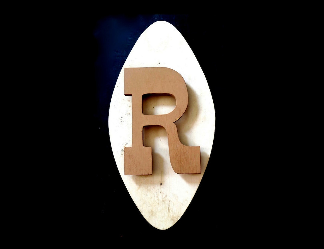 1960's Large Wooden Letter "r" Tall Vintage Distressed Wood Letter ...