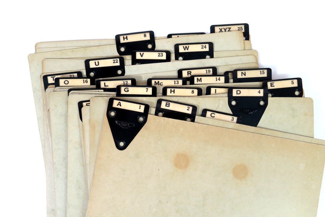 5 Vintage File Separators Heavy Duty Metal Tabs Alphabetic - Etsy