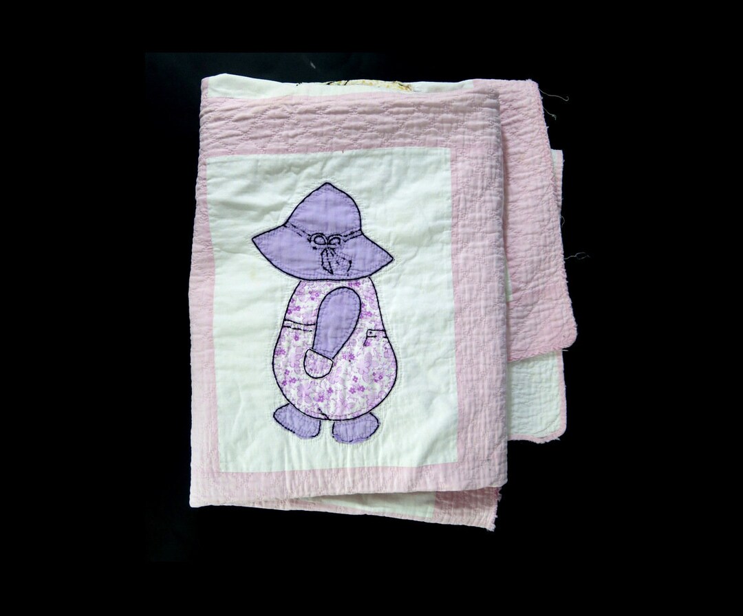 Vintage Sunbonnet Sue Baby Quilt Wall Hanging Hand Quilted and ...