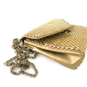 Small Gold Metal Mesh Purse With Gold Chain / Gold Evening Box Purse ...