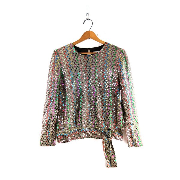 Rainbow Sequin Top - Etsy