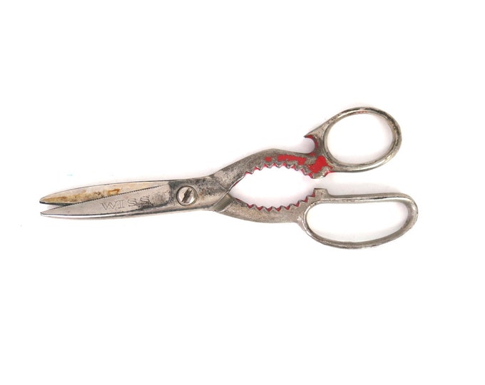 Vintage 1950s Red Painted Wiss Handle Scissors Shears. Kitchen Utility ...