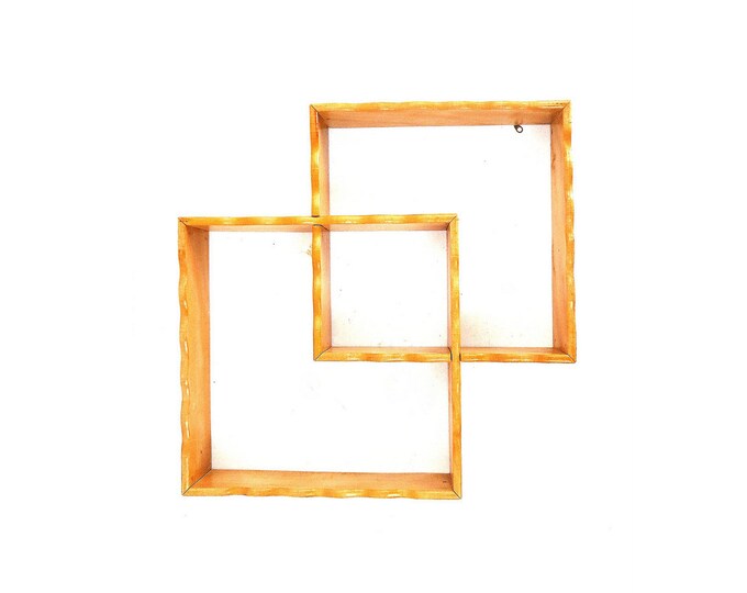 Mid Century Shadow Box Wood Shelf Interlocking Shelves Wooden Vintage ...