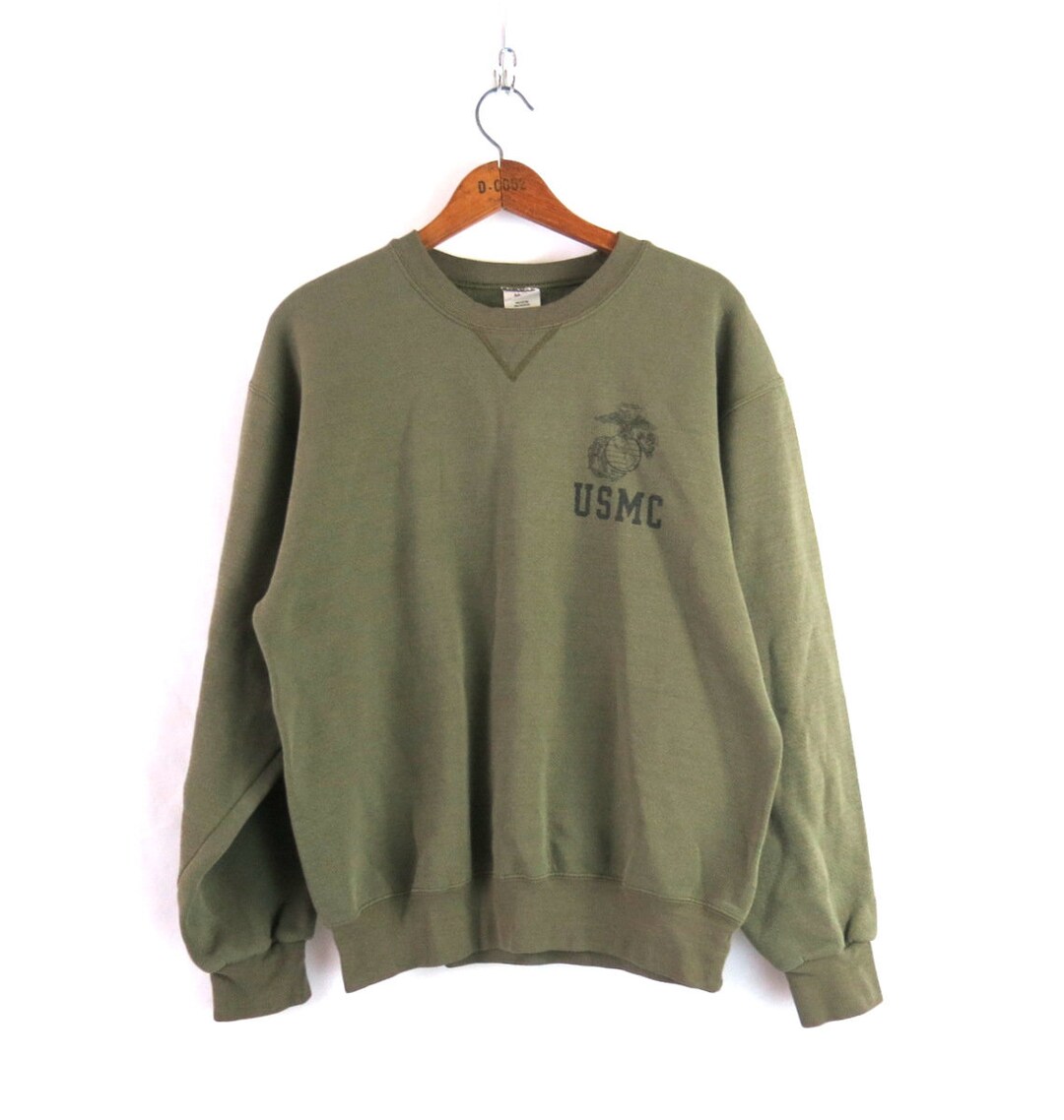 Army Green Vintage USMC Military Sweatshirt Vintage Soffe Sweatshirt ...
