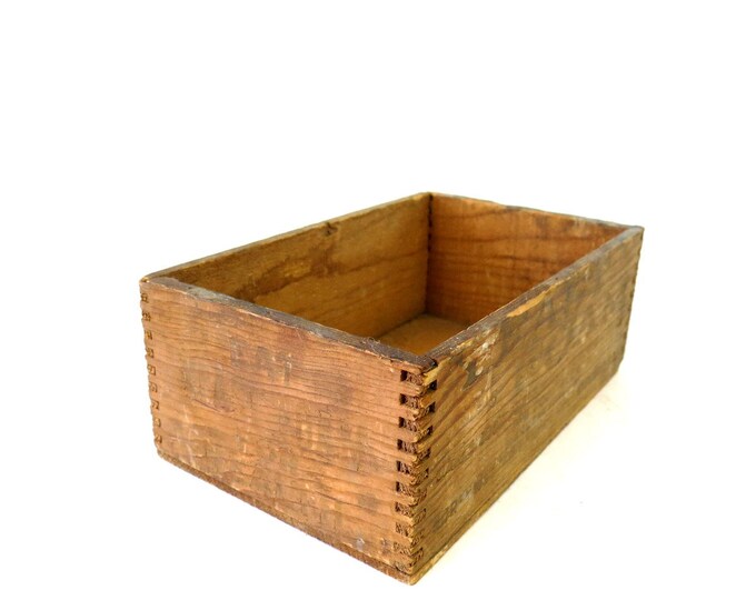Vintage Wooden Yeast Foam Box Crate // Dove Tail Primitive Advertising ...