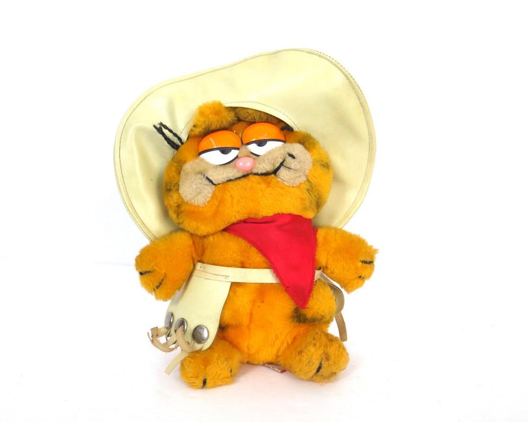Vintage Garfield the Cat Cowboy Stuffed Animal Plush Cat Kid's Room ...