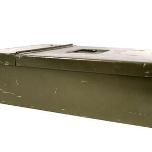 Heavy Metal Bank Box Vintage Army Green File Box Toolbox Industrial ...