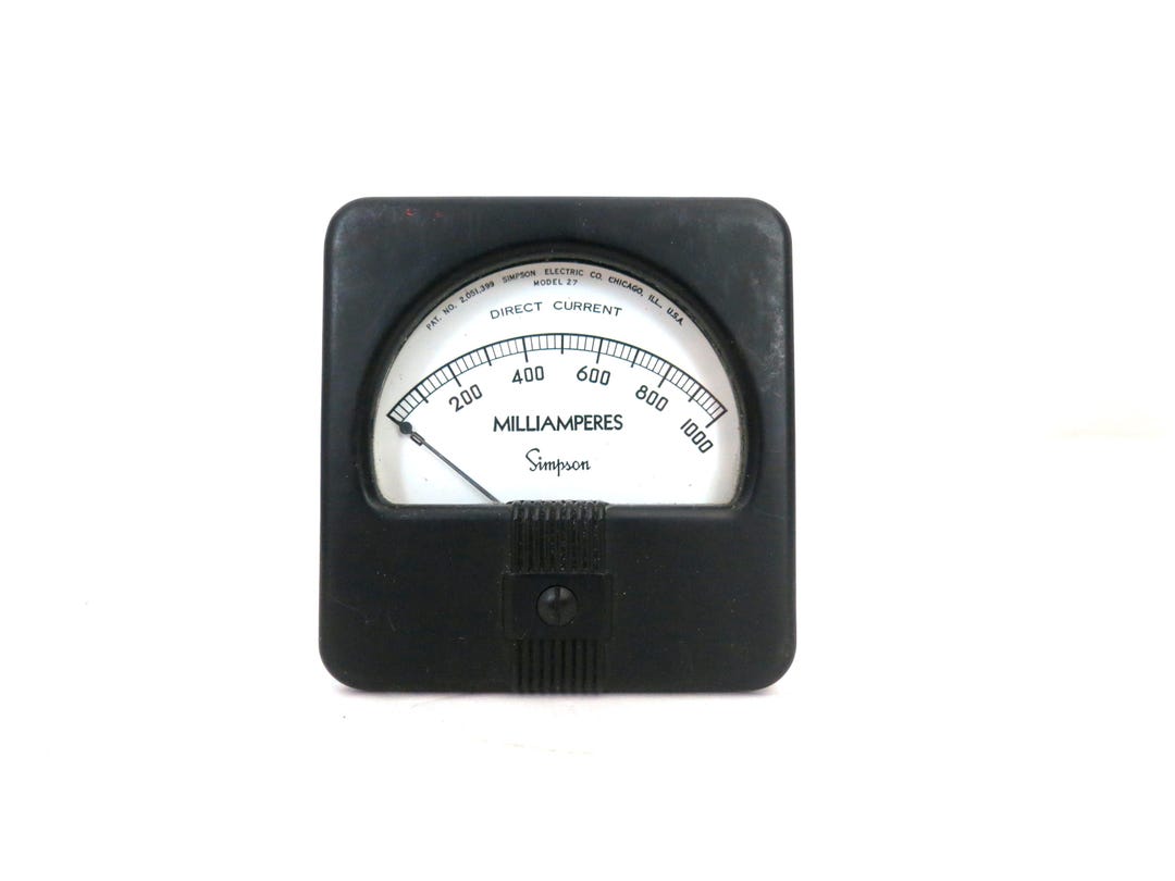 Vintage Simpson Milliamperes Meter Electrical Instrument Voltage Meter ...