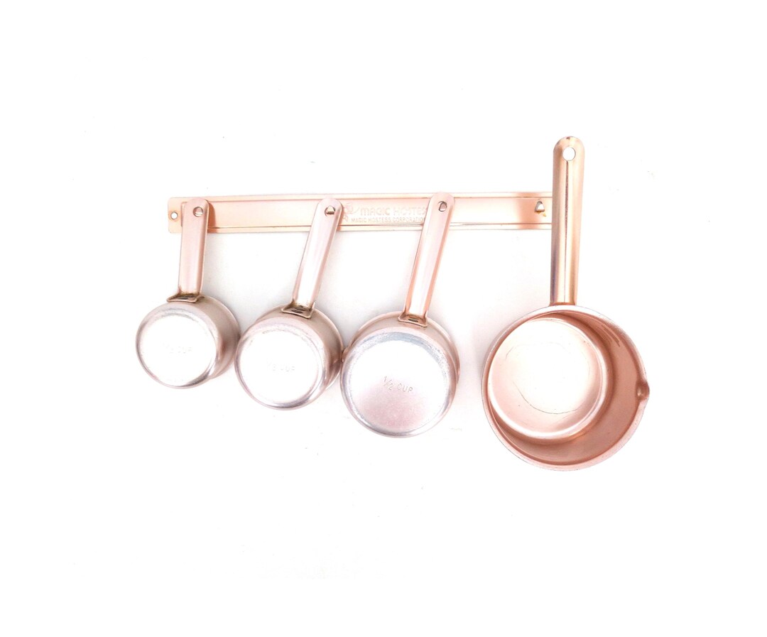 Vintage Hanging Measuring Cups Set Anodized Aluminum Retro Kitchen ...