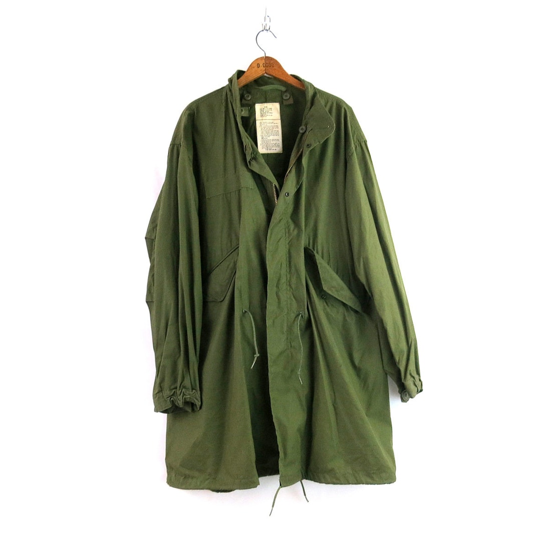 Vintage Green Army Coat Military Issue M65 Fishtail Parka Jacket Trench ...