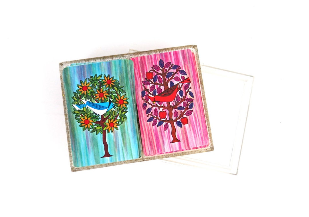 Vintage Birds in a Tree Playing Cards Retro Game Night Family Card Game ...