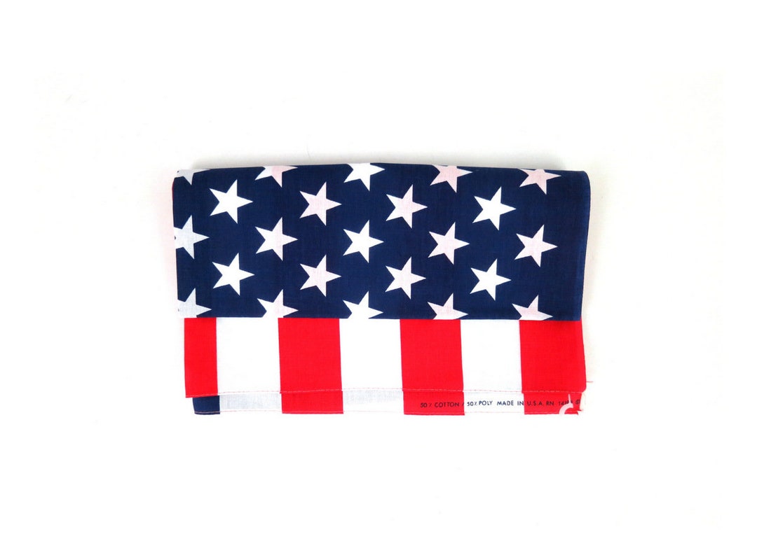1990s USA Flag Bandanna 4th of July Novelty American Flag Bandana Scarf ...
