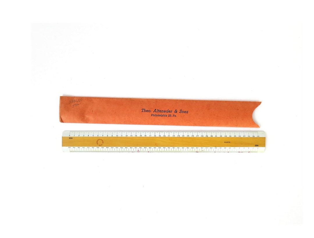 Vintage Theo. Alteneder & Sons Drafting Scale Ruler Wood and Plastic ...