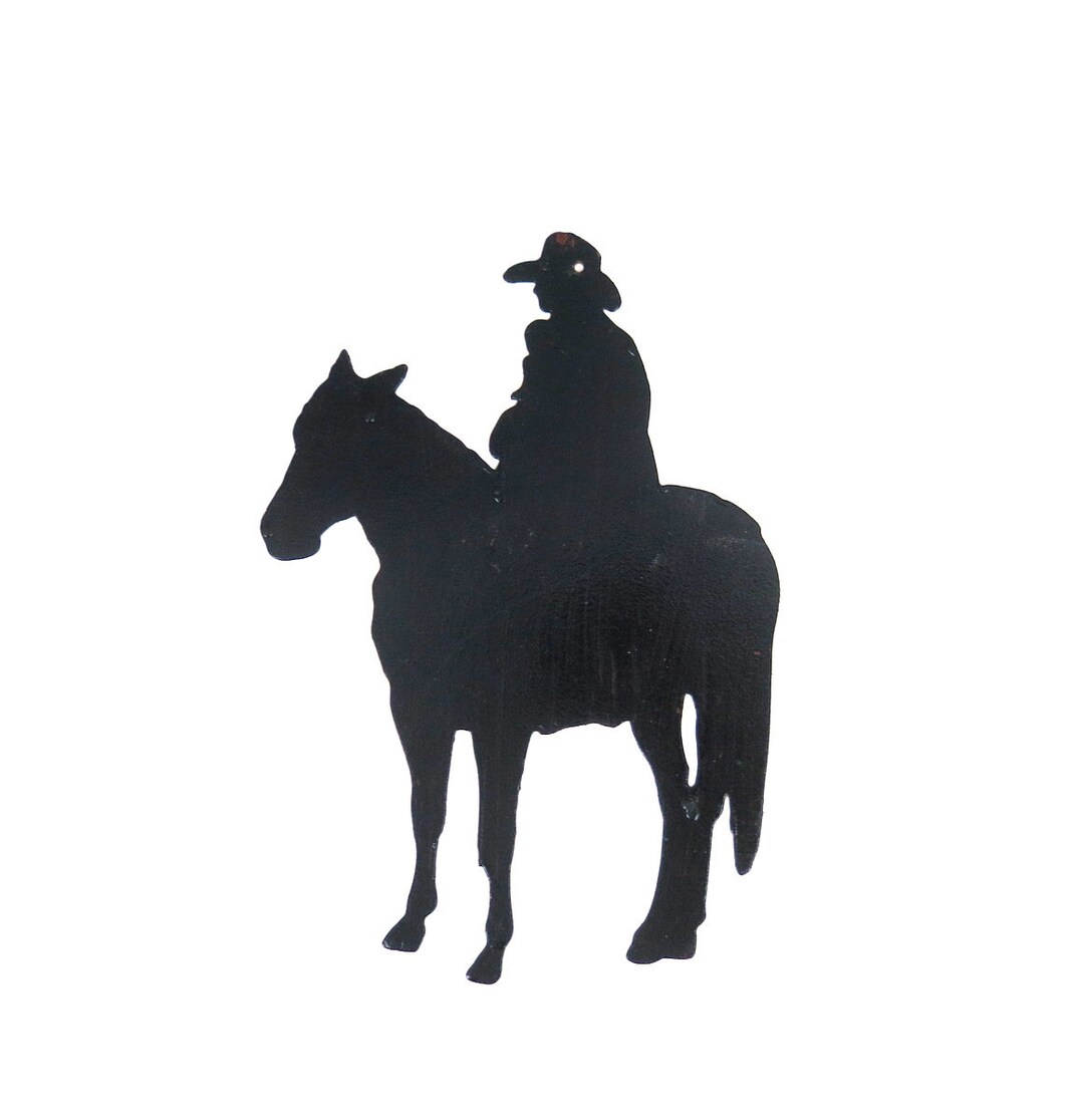 Vintage Cowboy Silhouette on Horse Metal Cut Out / Western - Etsy