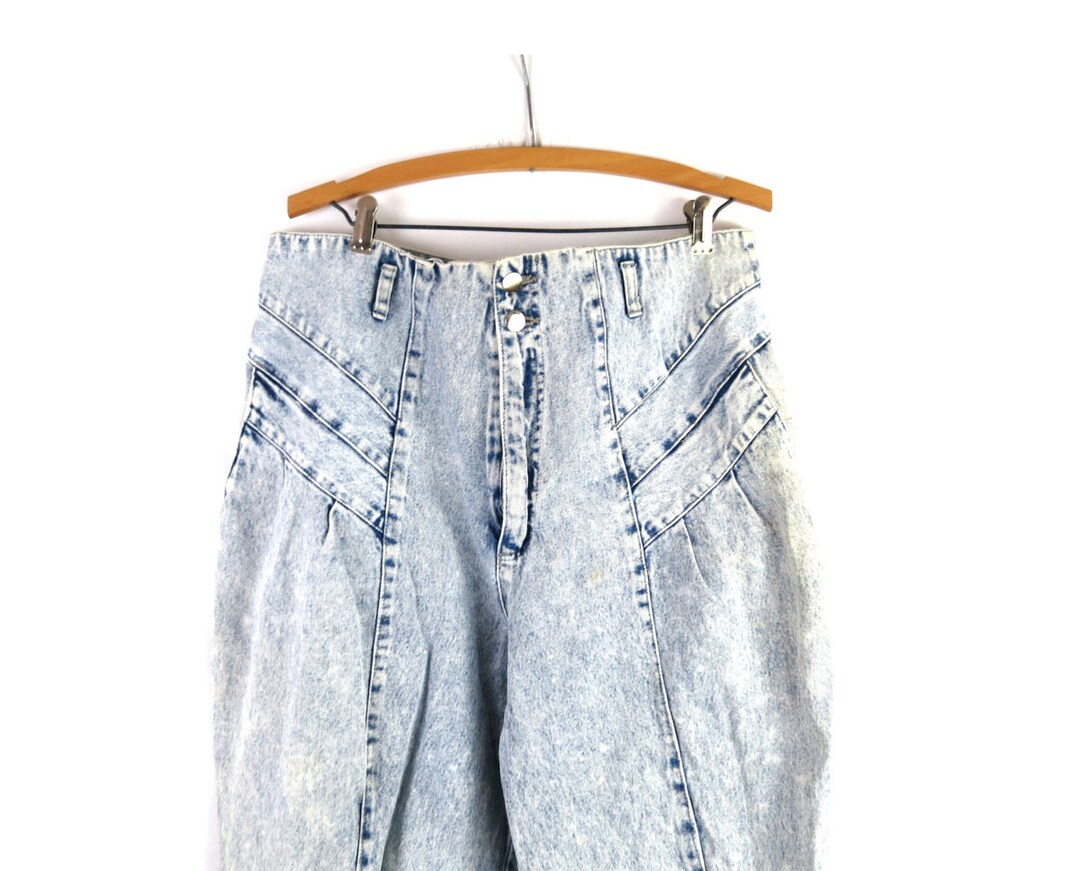 80s Acid Wash Jeans High Waist BACCINI Denim Stone Wash Tapered Urban ...