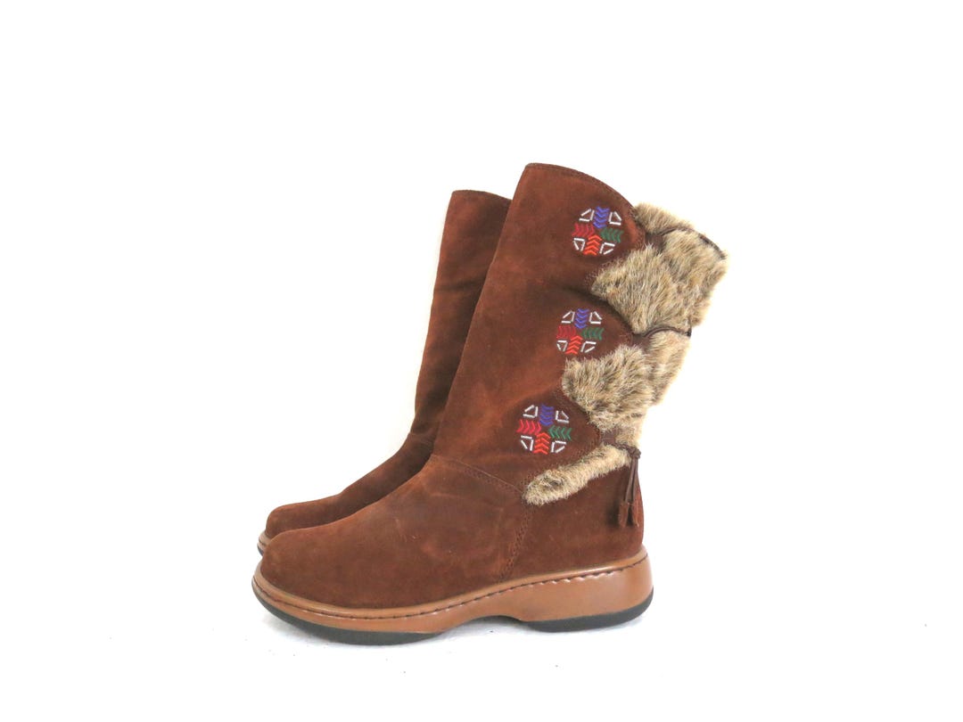 Women Dansko Fyodora Brown Suede Leather Fur Snow Boots Size 38 - Etsy
