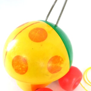 Fisher Price Plastic Ladybug Pull Toy | Vintage 1982 Toy - Etsy