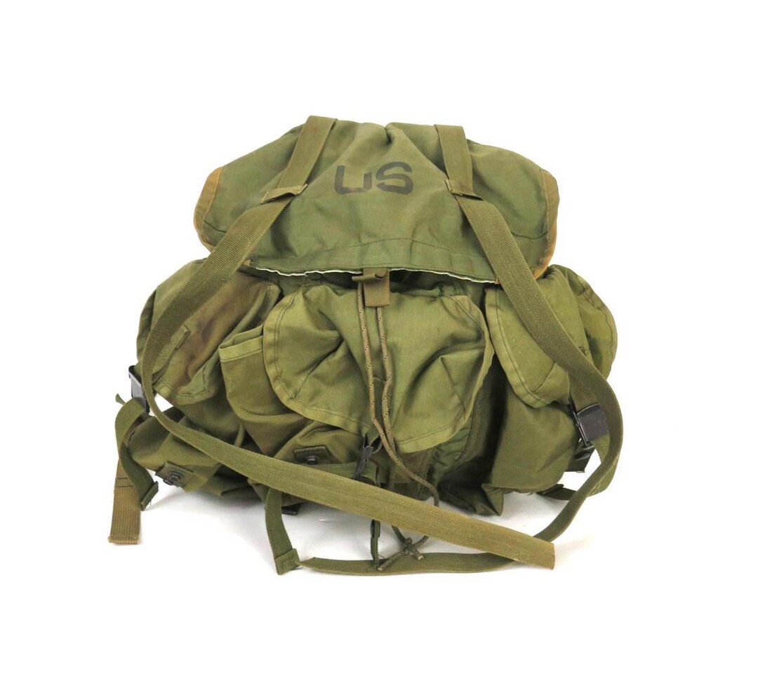 Vintage US Army Green Backpack Heavy Duty Nylon Hiking Back Pack US ...